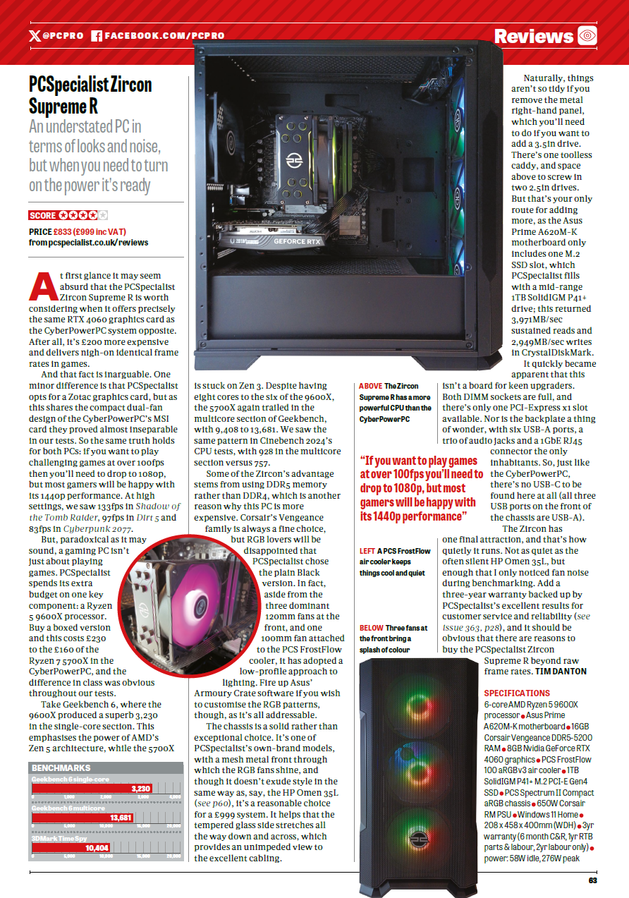 PCSPECIALIST - Award winning Desktop PC Reviews, Review PCSpecialist